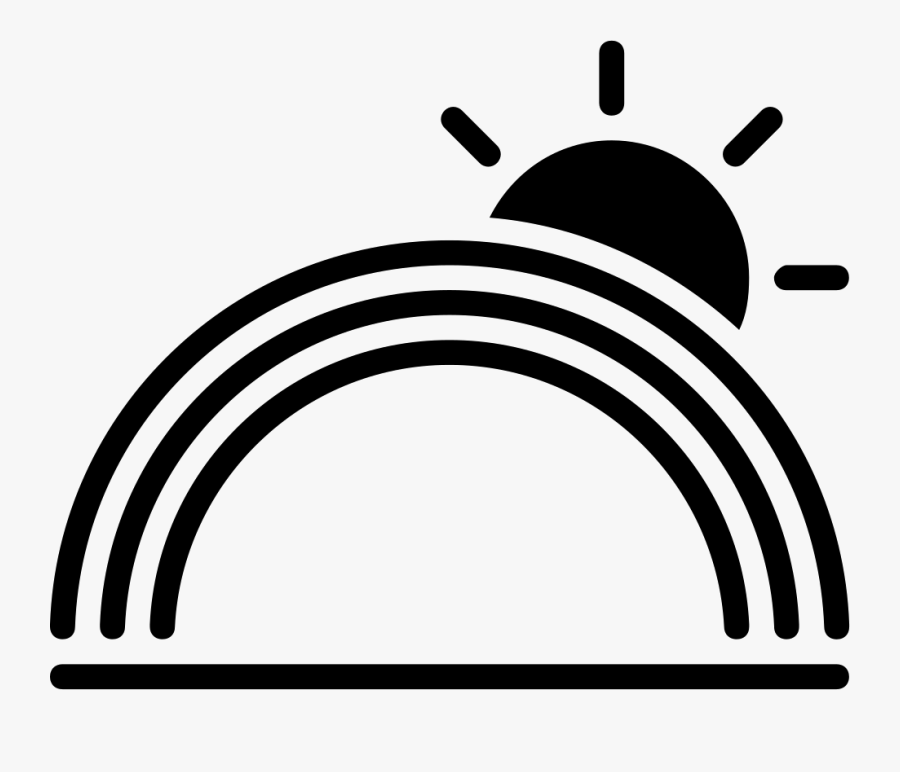 Rainbow Weather Symbol With The Sun - Digital Transformation Vector ...