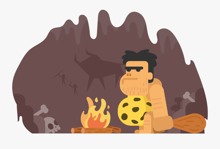 Clip Art Stone Age The Boy - Stone Age Man Cave Cartoon , Free ...