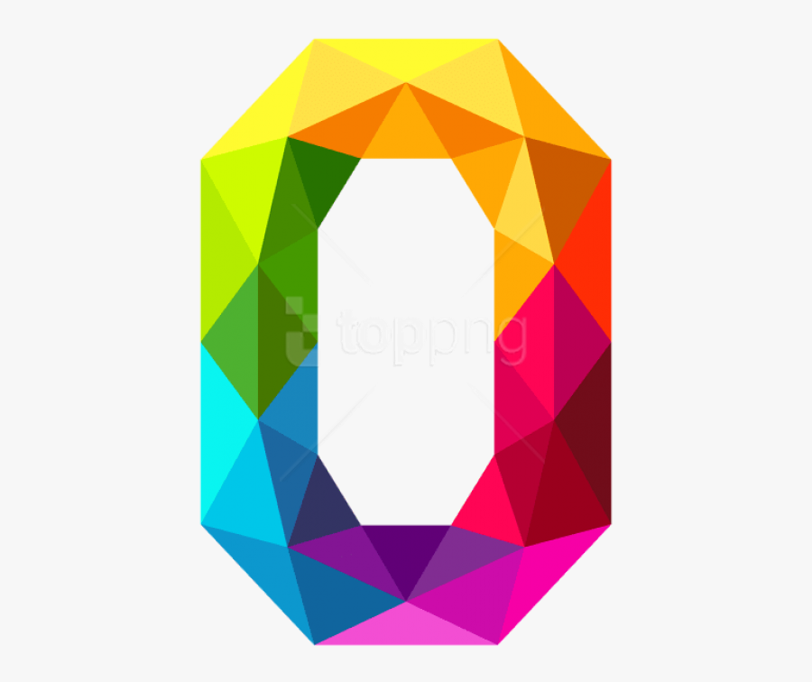 Free Png Download Colourful Triangles Number Zero Clipart - Colourful ...