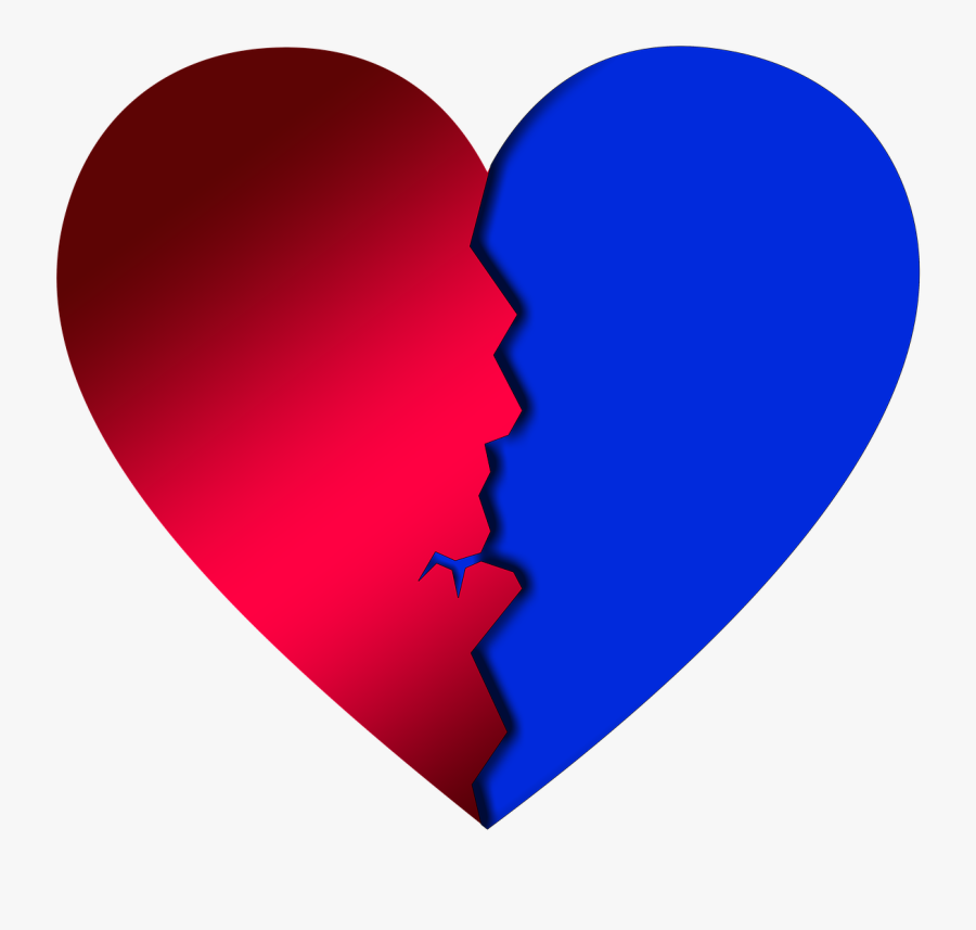 Blue And Red Heart , Free Transparent Clipart - ClipartKey