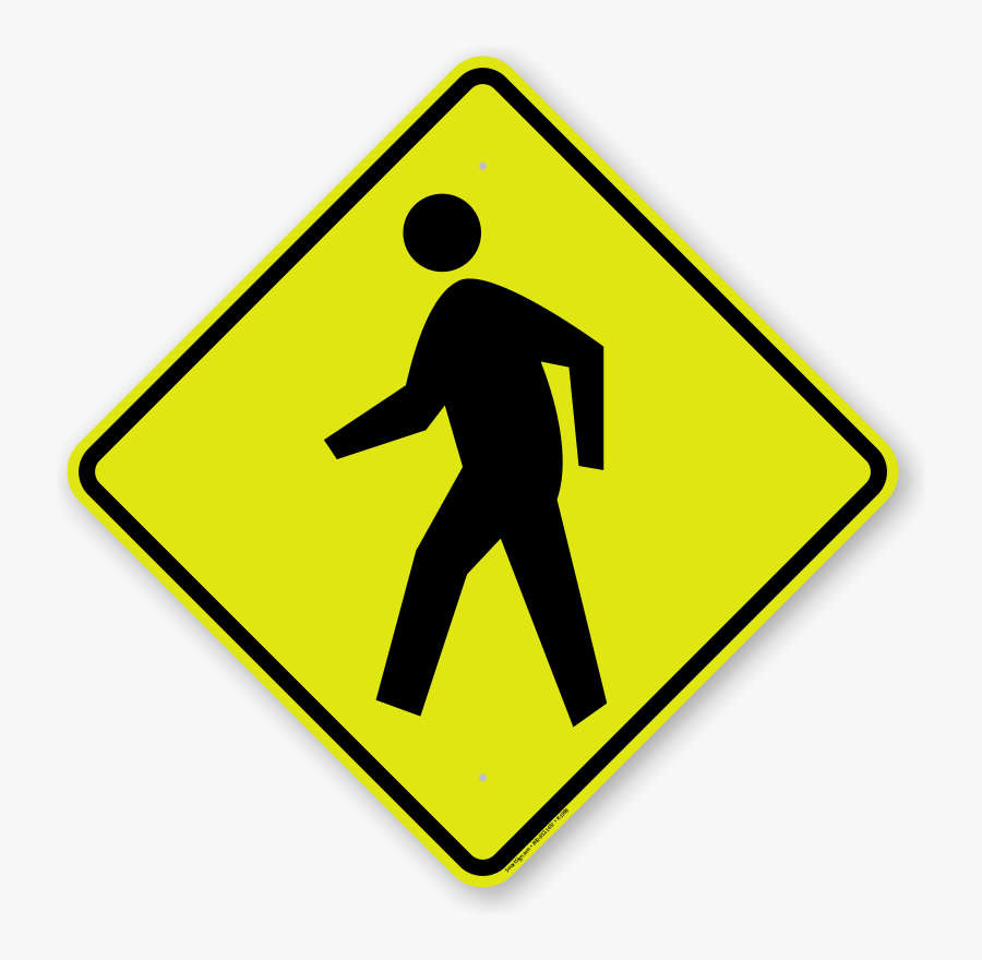 Parking Lot Traffic Signs - Human Crossing Sign , Free Transparent ...