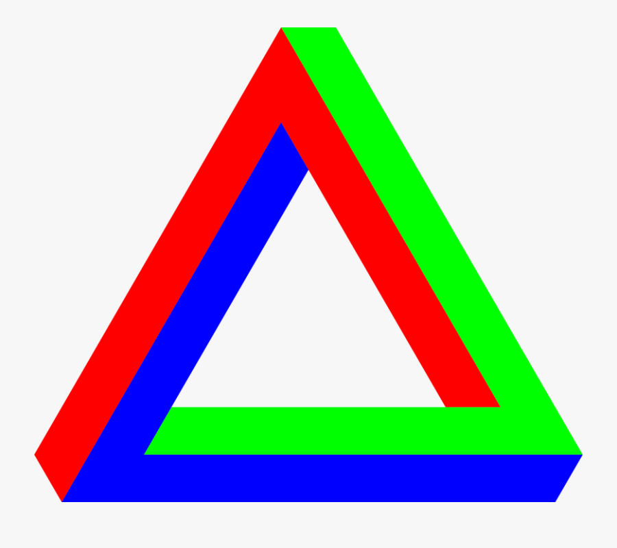 Penrose Triangle Rgb Color Model Green Optical Illusion - Penrose ...