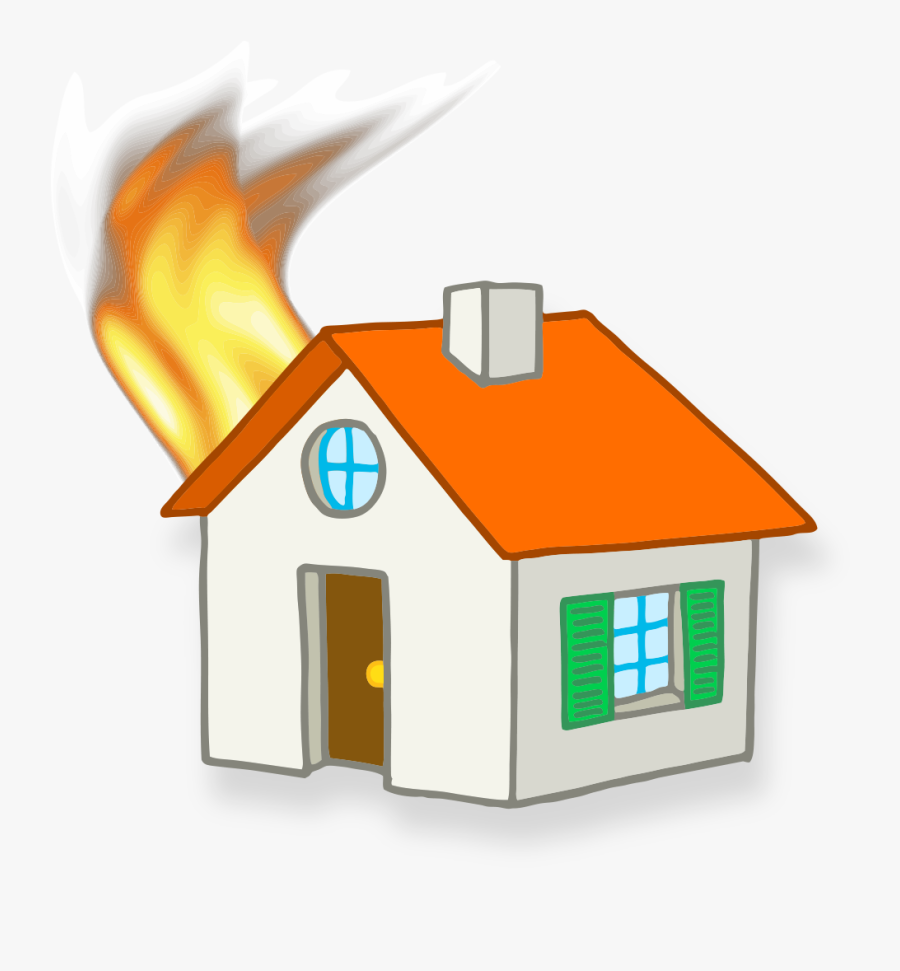 House Clip Art - House On Fire Transparent Background , Free ...