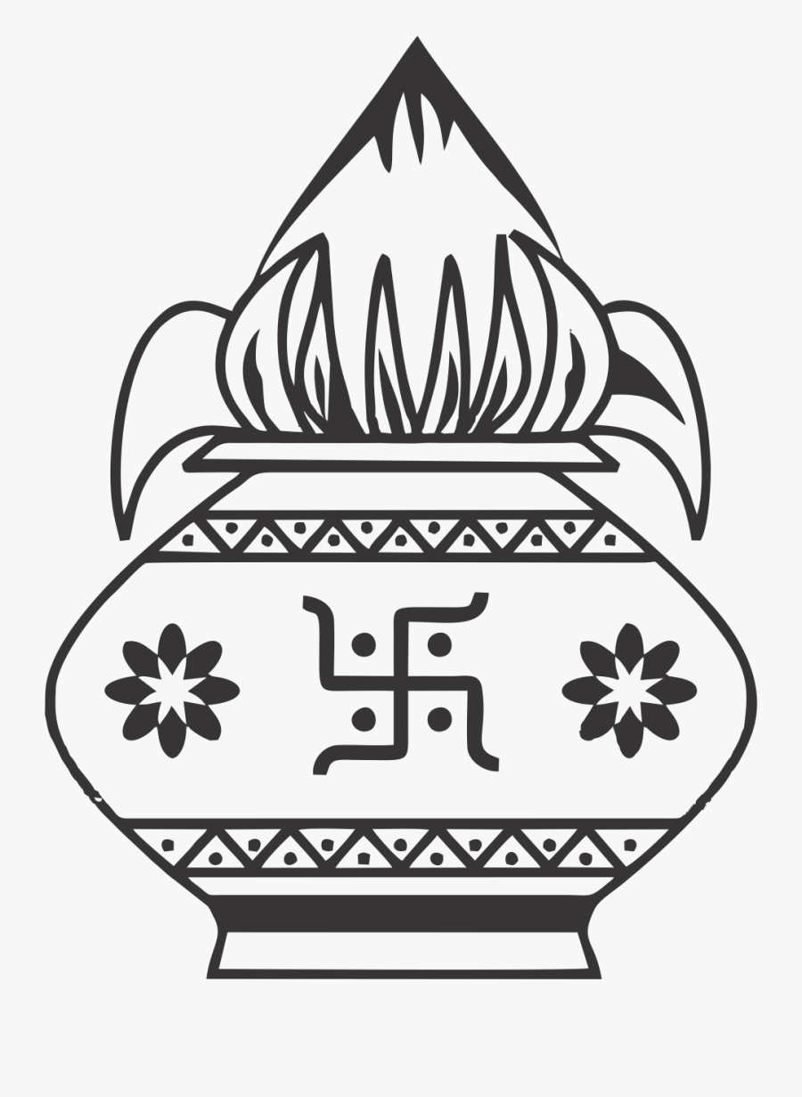 Kumbha - Kalash Clipart Black And White , Free Transparent Clipart ...
