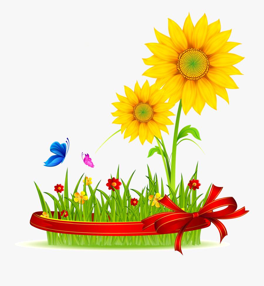 Transparent Sunflower Garden Clipart - Yellow Flower Clipart Png , Free ...