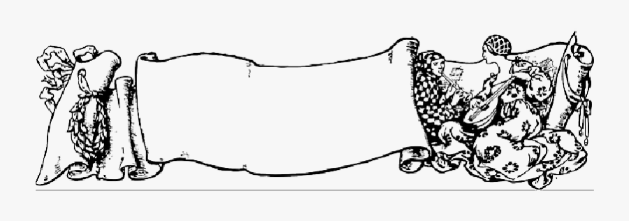 Scroll Underline Clipart - Banner Transparent Ribbon Scroll , Free ...