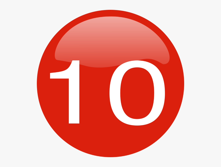 Red Button Number 10 , Free Transparent Clipart - ClipartKey