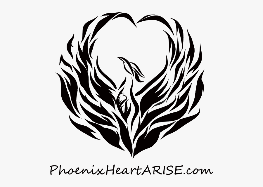 Logo Phoenix Heart In Heart 4×4 Image Transparent Background - Black ...