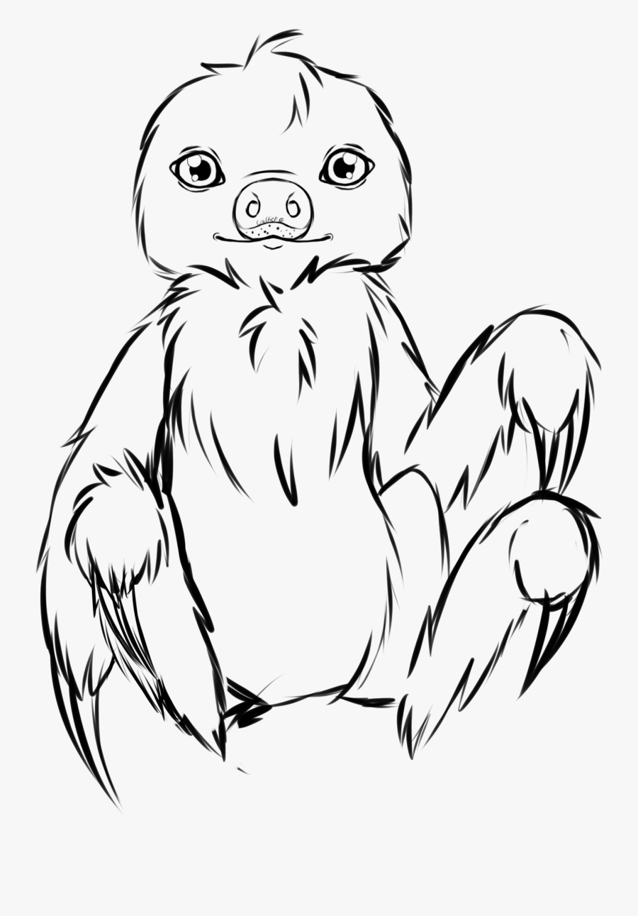 Sloth Lineart Black And White - Sloth Lineart , Free Transparent ...