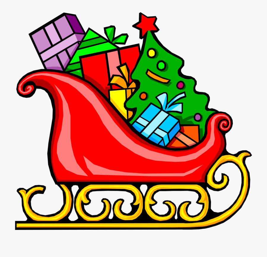 Santa"s Sled - Santa Sleigh With Presents , Free Transparent Clipart ...