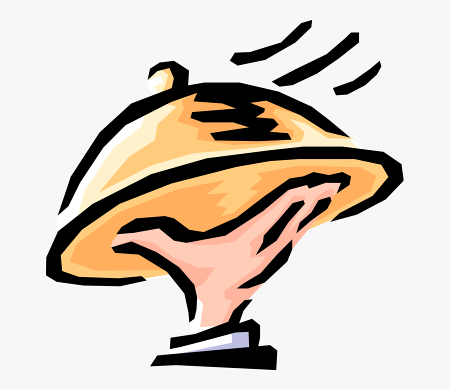 Vector Illustration Of Restaurant Waiter"s Hand Holding - Restaurant ...