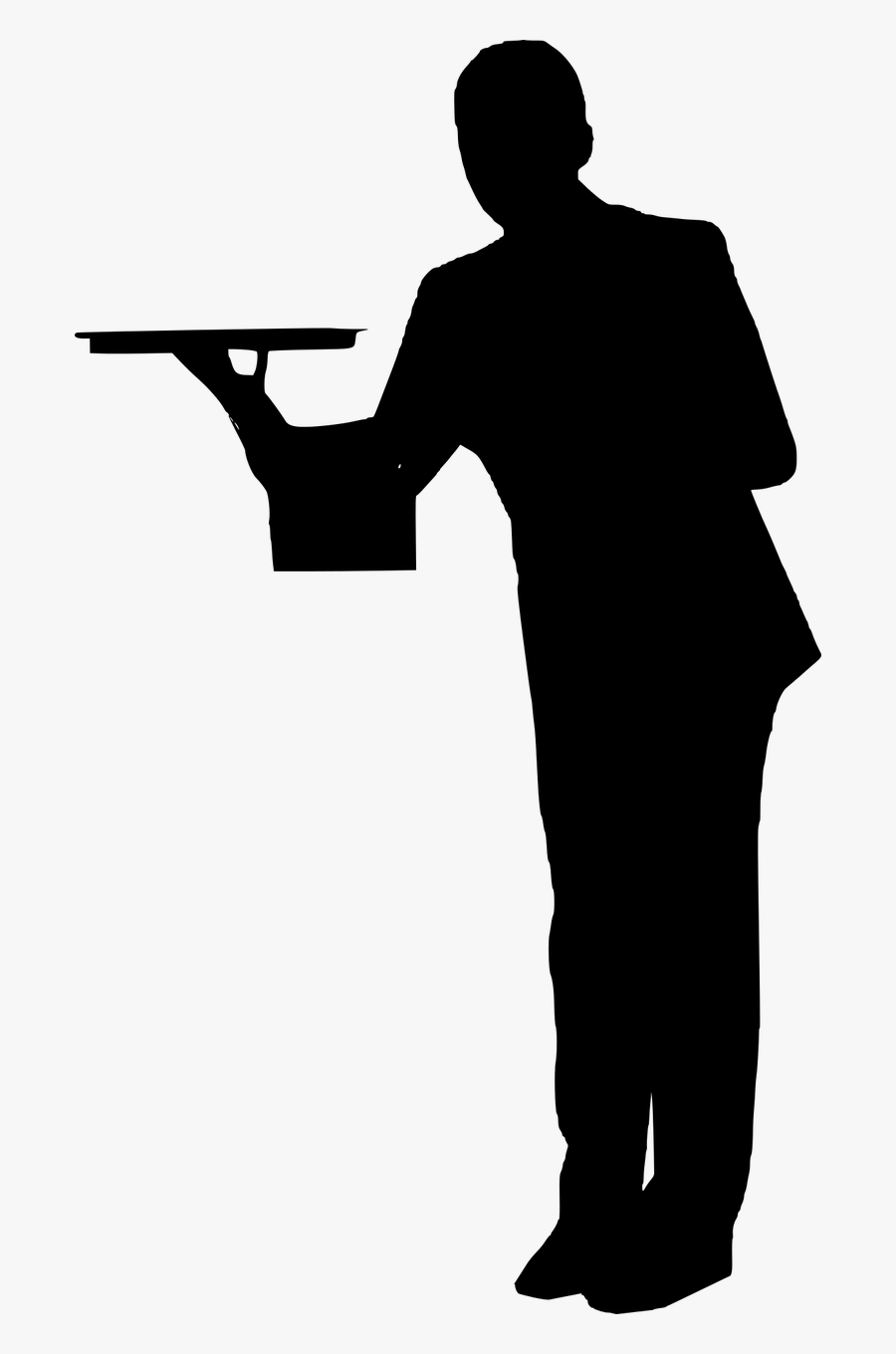 Butler Holding Tray Silhouette , Free Transparent Clipart - ClipartKey