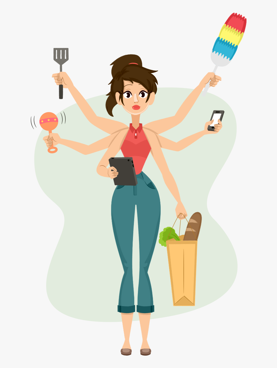Mother Clipart Multitasking - Cartoon , Free Transparent Clipart ...