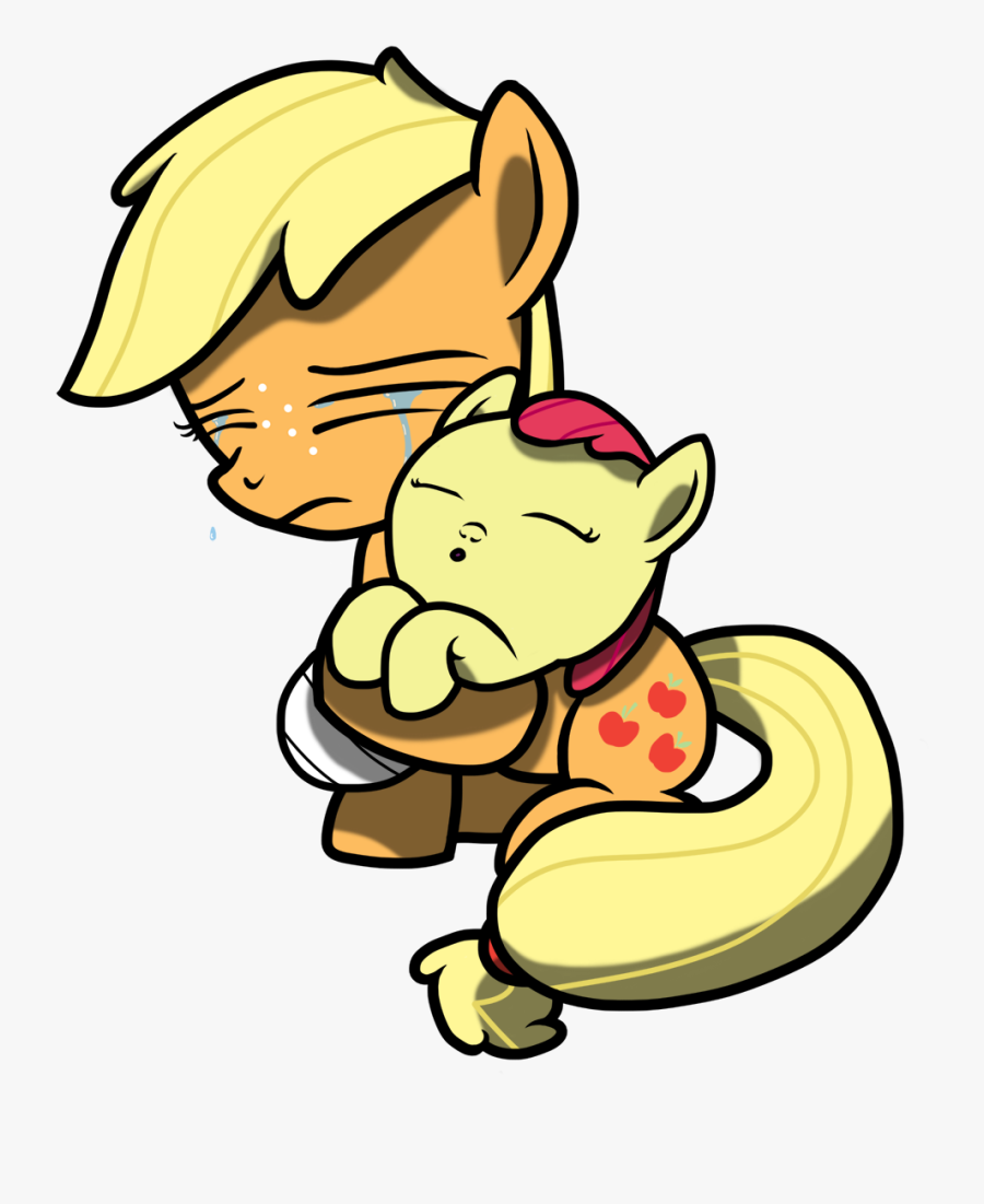 Crying Clipart Newborn - Applejack And Baby Applebloom , Free ...