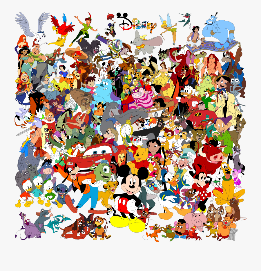 Drawing The Walt Disney Company Character Collage Art - All Disney ...