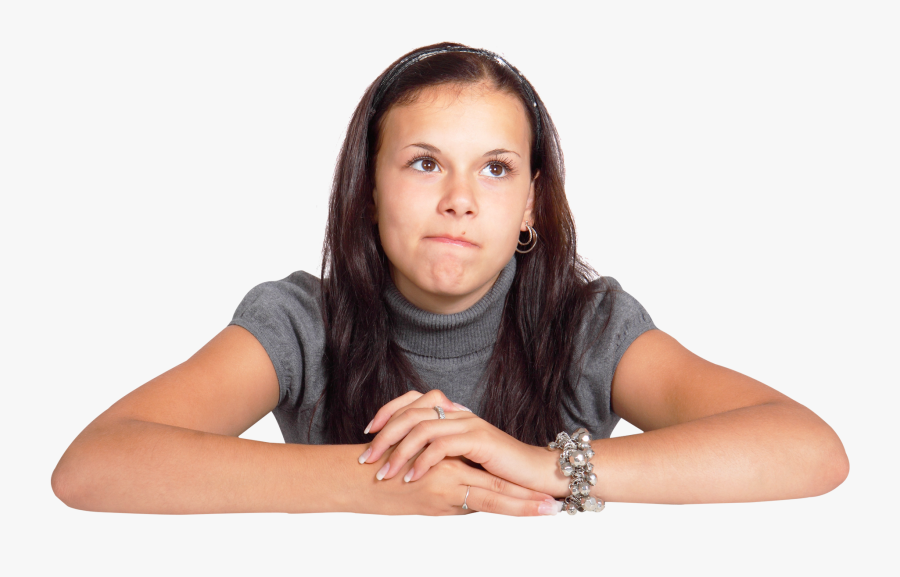 Download Young Girl Thinking Transparent Png Image - Girl Png , Free ...
