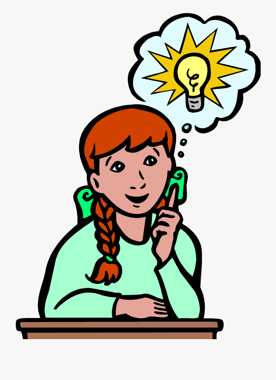 Clipart Student With Idea Cloud - Clever Adjective , Free Transparent ...