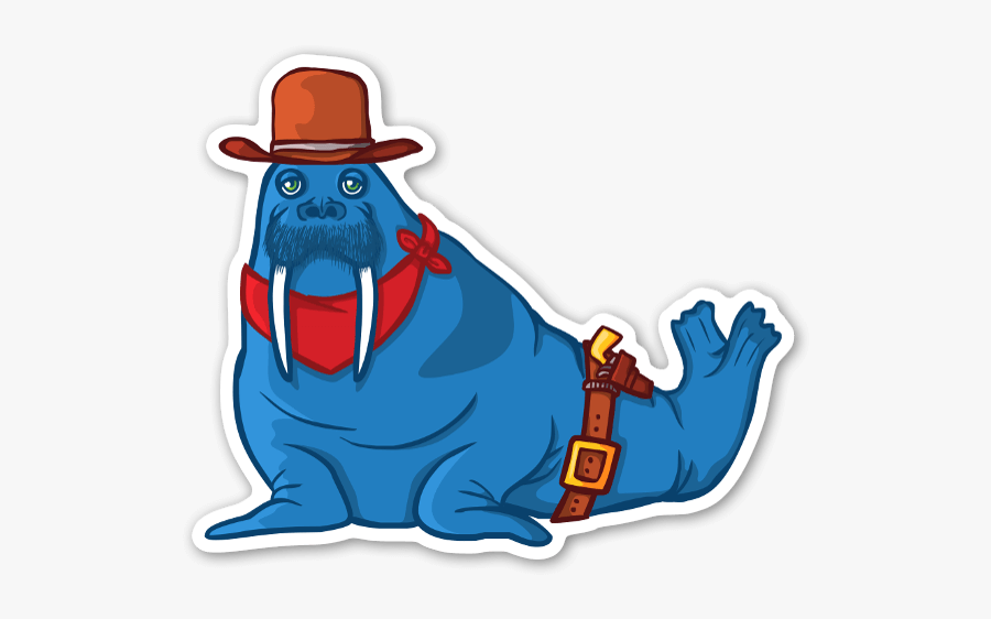 The Blue Walrus - Walrus In Cowboy Hat , Free Transparent Clipart ...