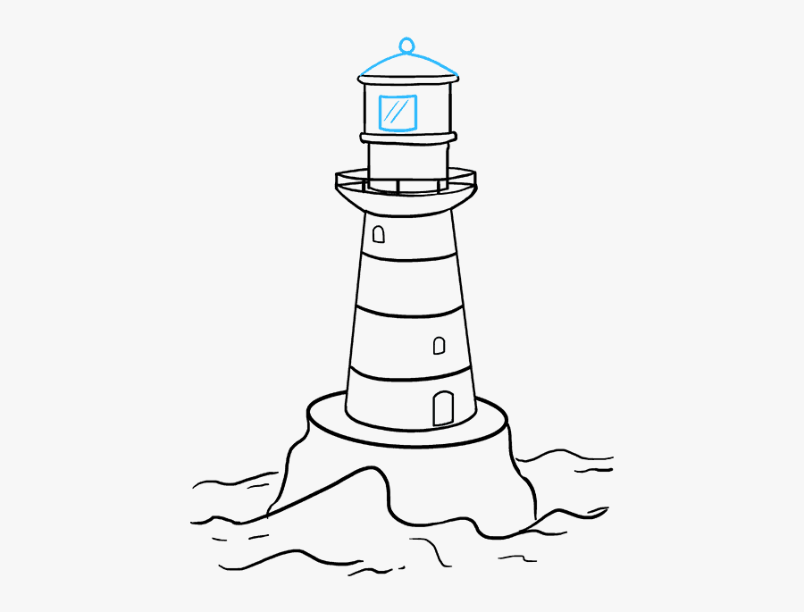How To Draw Light House - Line Art , Free Transparent Clipart - ClipartKey