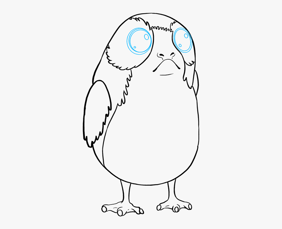 How To Draw Porg From Star Wars - Adã©lie Penguin , Free Transparent ...