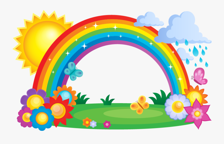 Rainbow Cloud Clip Art - Cloud And Rainbow Clip Art , Free Transparent Clipart - ClipartKey