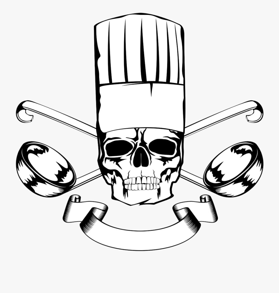 Image Transparent Stock Cook Drawing Skull - Skull With Chefs Toque ...
