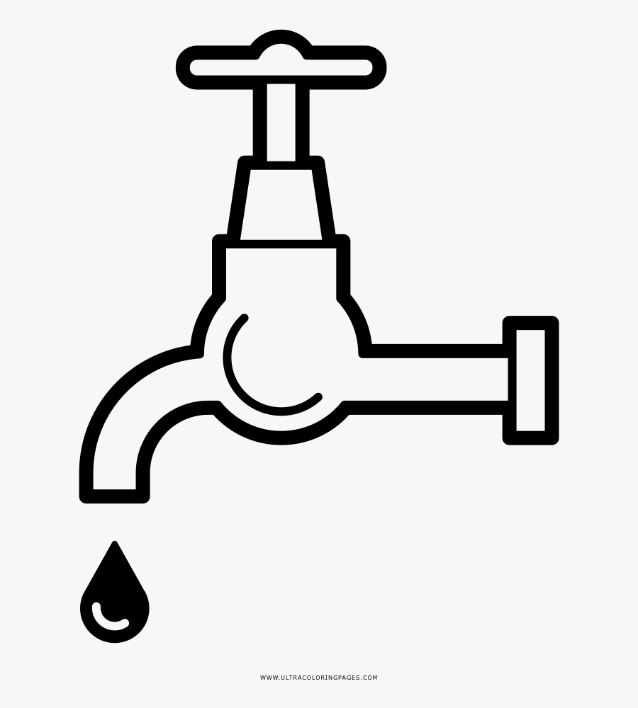 Faucet Coloring Page - Agua Potable Para Dibujar , Free Transparent ...