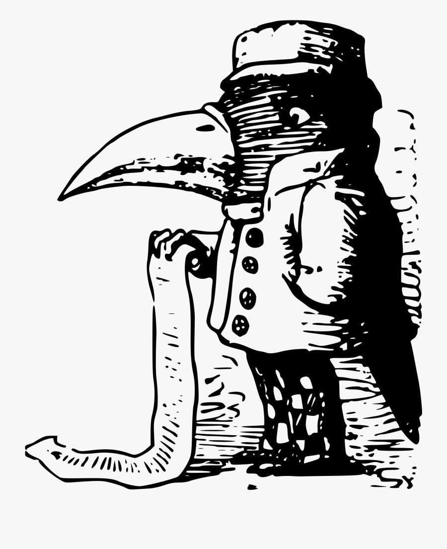 Sad Crow With A Long Bill Clip Arts - Illustration , Free Transparent ...
