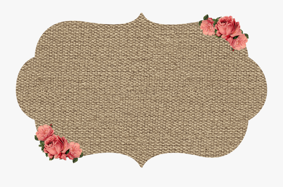 Burlap & Kraft Shabby Frames Clip Art With Roses - Burlap Frame Clipart ...