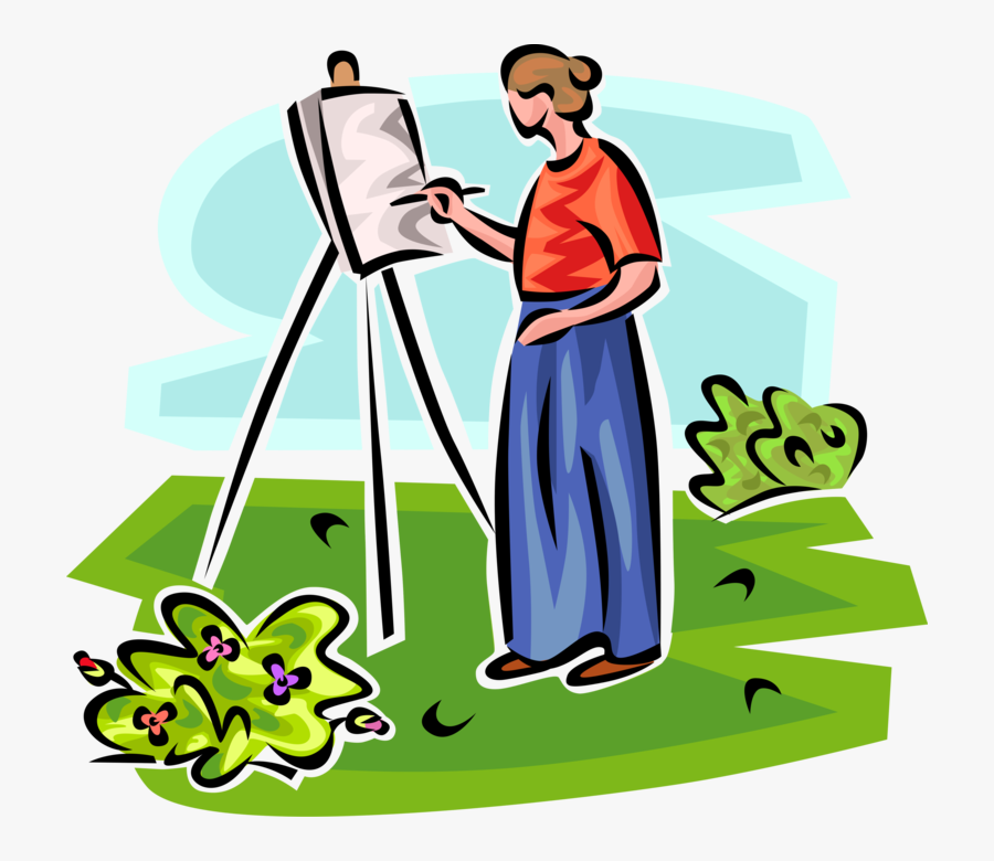 Vector Illustration Of Visual Arts Artist Drawing Artwork , Free ...